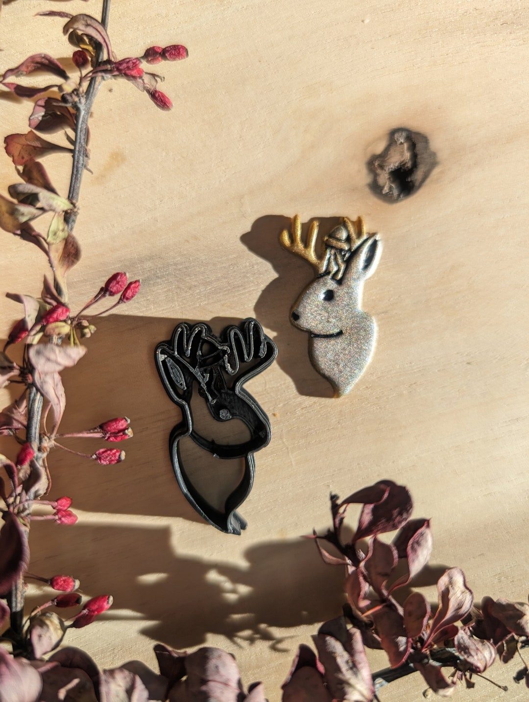 Jackalope Bunny Head Side View Embossed Sharp Clay Cutter - Etsy