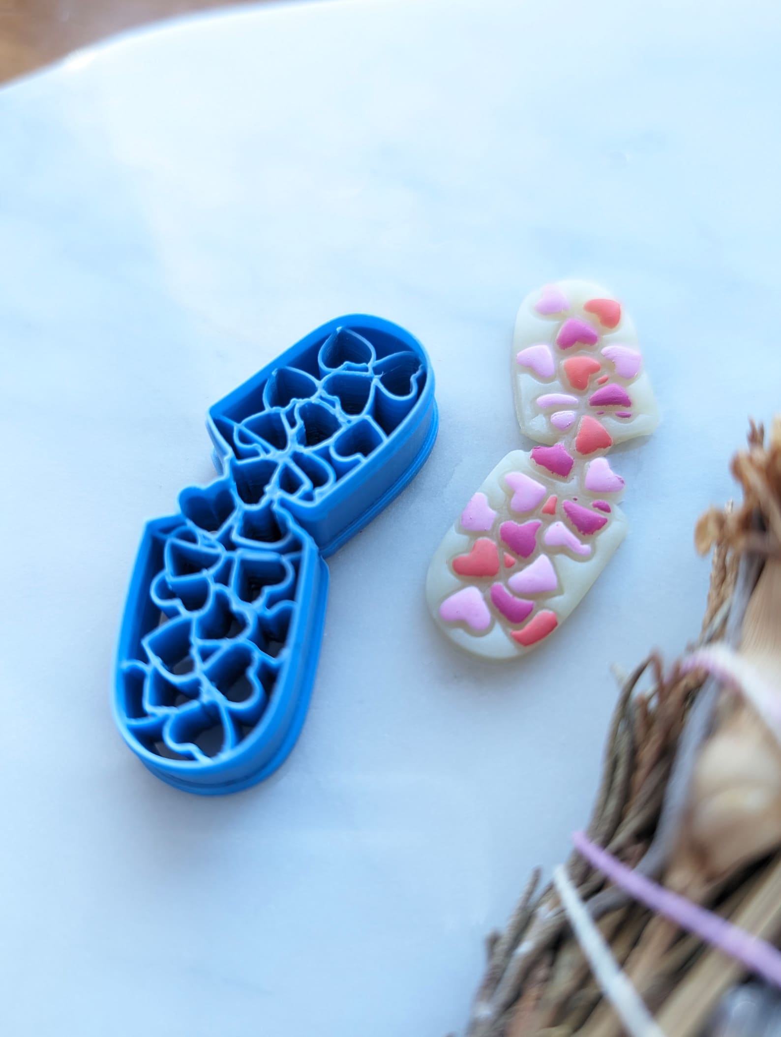 Broken Capsule Pill With Hearts Spilling Out Background Sharp Clay ...