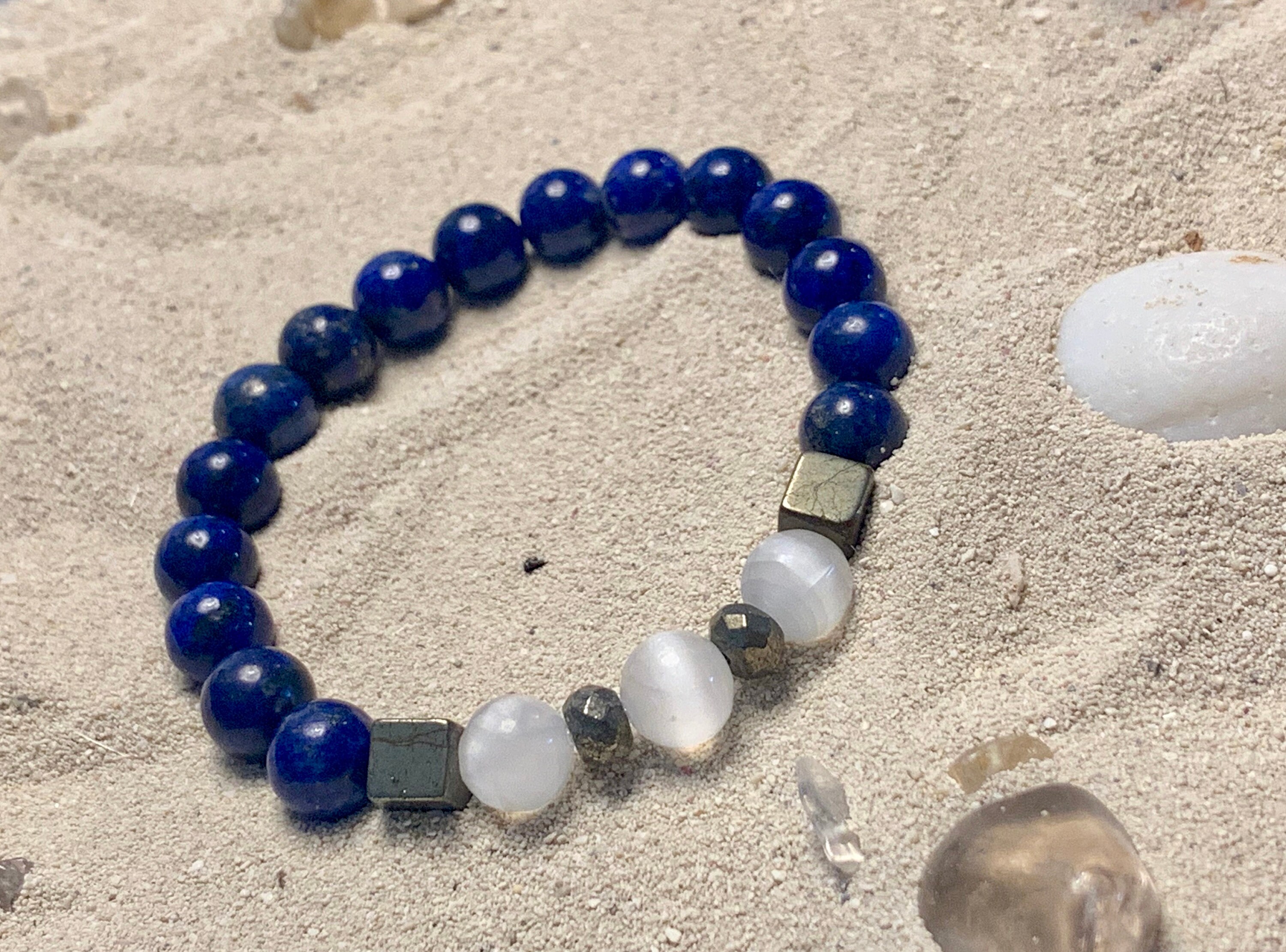 Activar pulsera Chakras más altas. Lapis, Selenita, Pirita - Etsy España