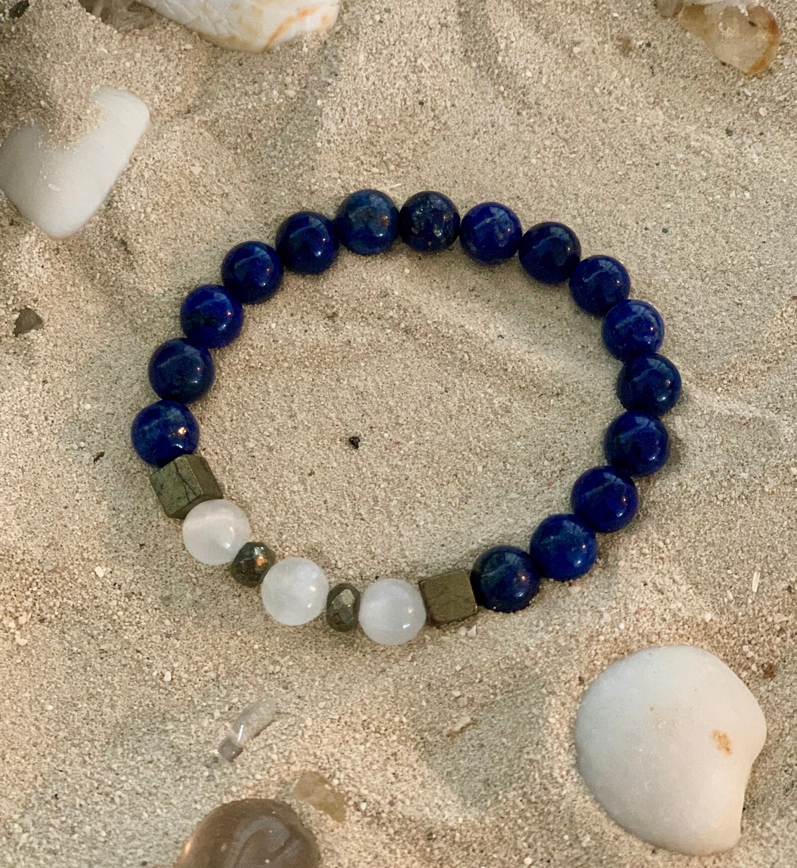 Activar pulsera Chakras más altas. Lapis, Selenita, Pirita - Etsy España