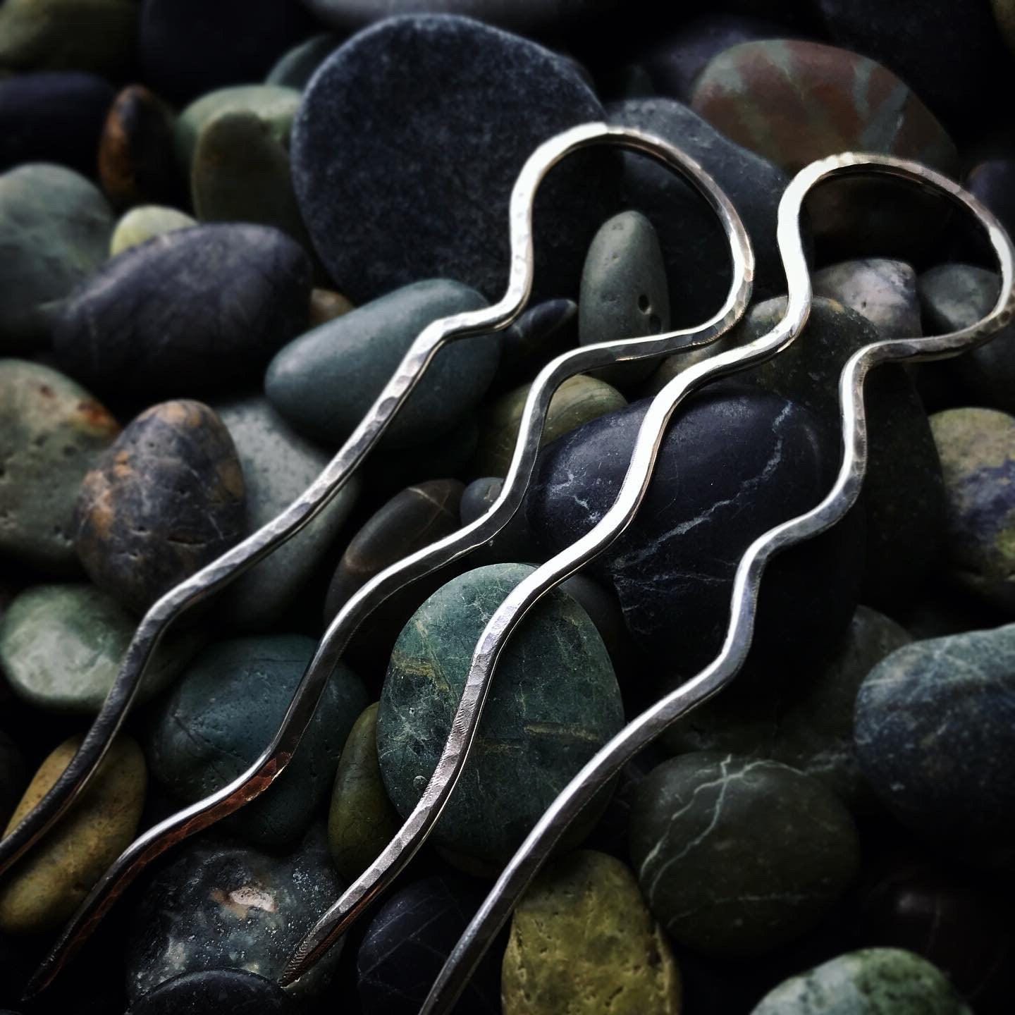 Sassy Sister Hairpins— Sterling Silver— Hand Forged PAIR - Etsy