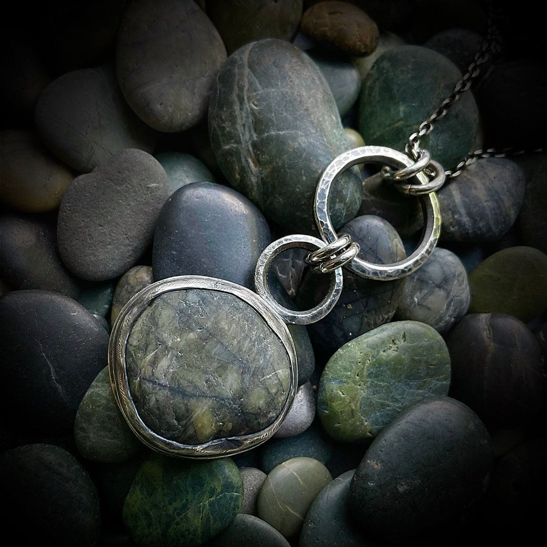 California Dreamin’ Pendant— Sterling Silver With Beach Pebble - Etsy