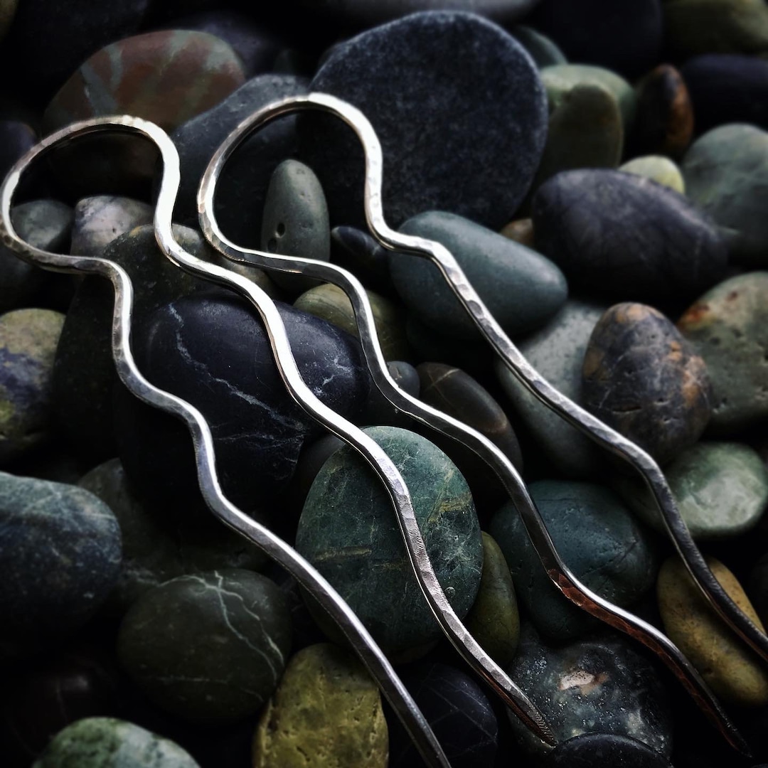 Sassypants Sterling Silver Hair Pin— Hand Forged PAIR - Etsy