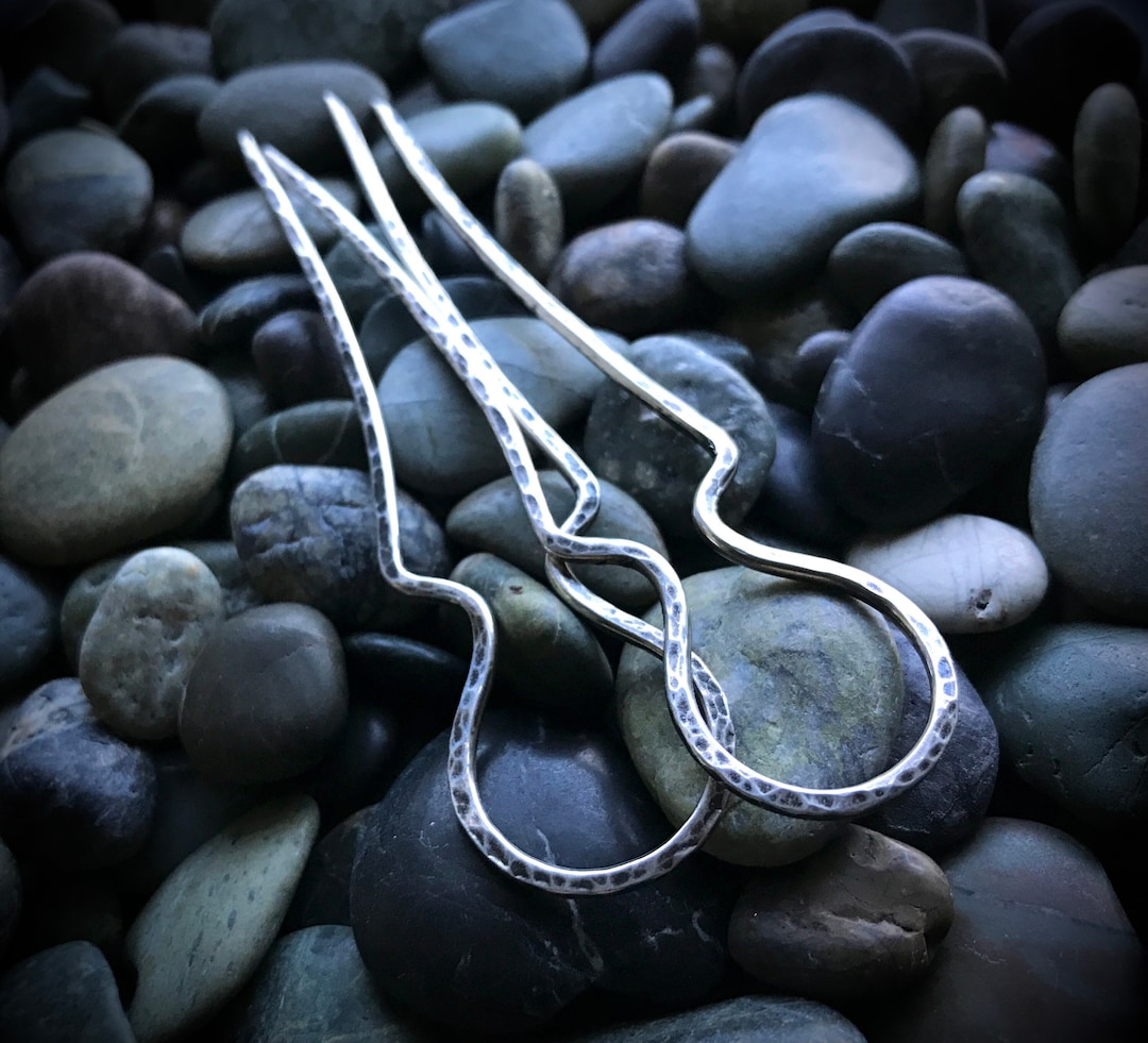 Fancy Pants Sterling Silver Hair Pin— Hand Forged PAIR - Etsy