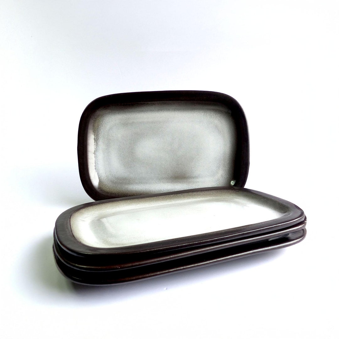 Set of 4 Rectangular CERAMIC PLATES Fish Plates by Ceramano Midcentury ...