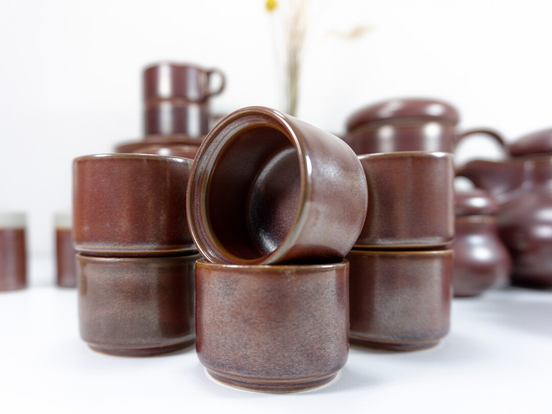 1970s THOMAS Germany MIDCENTURY TABLEWARE Kiruna Brown Eggcup Reddish ...