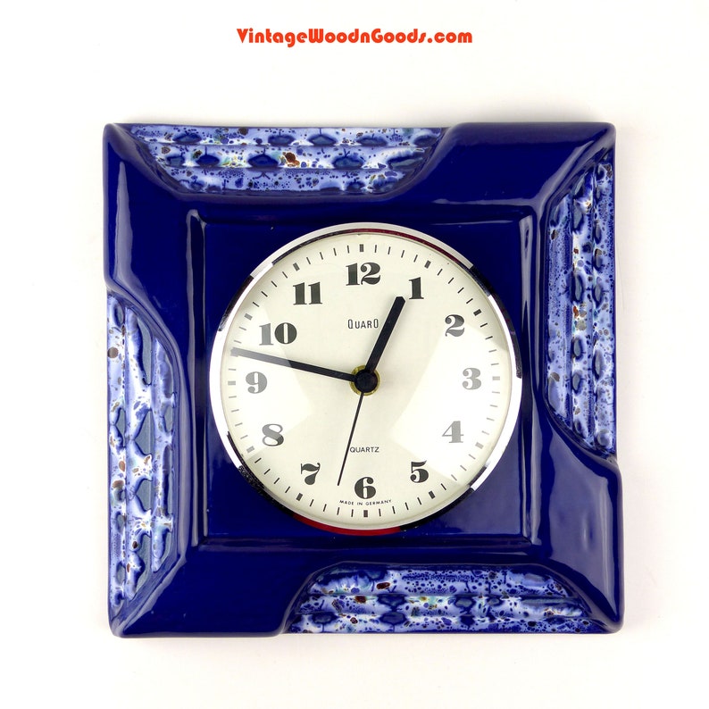 1970s Blue Ceramic Clock - Etsy
