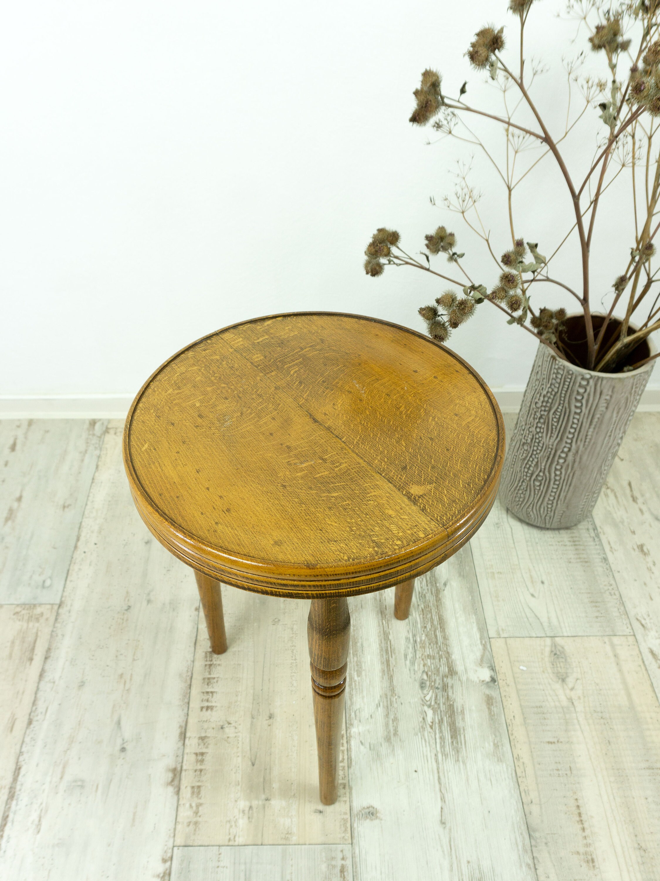 VINTAGE 1930s Rustic MILKING STOOL Bench Side Table Plant | Etsy