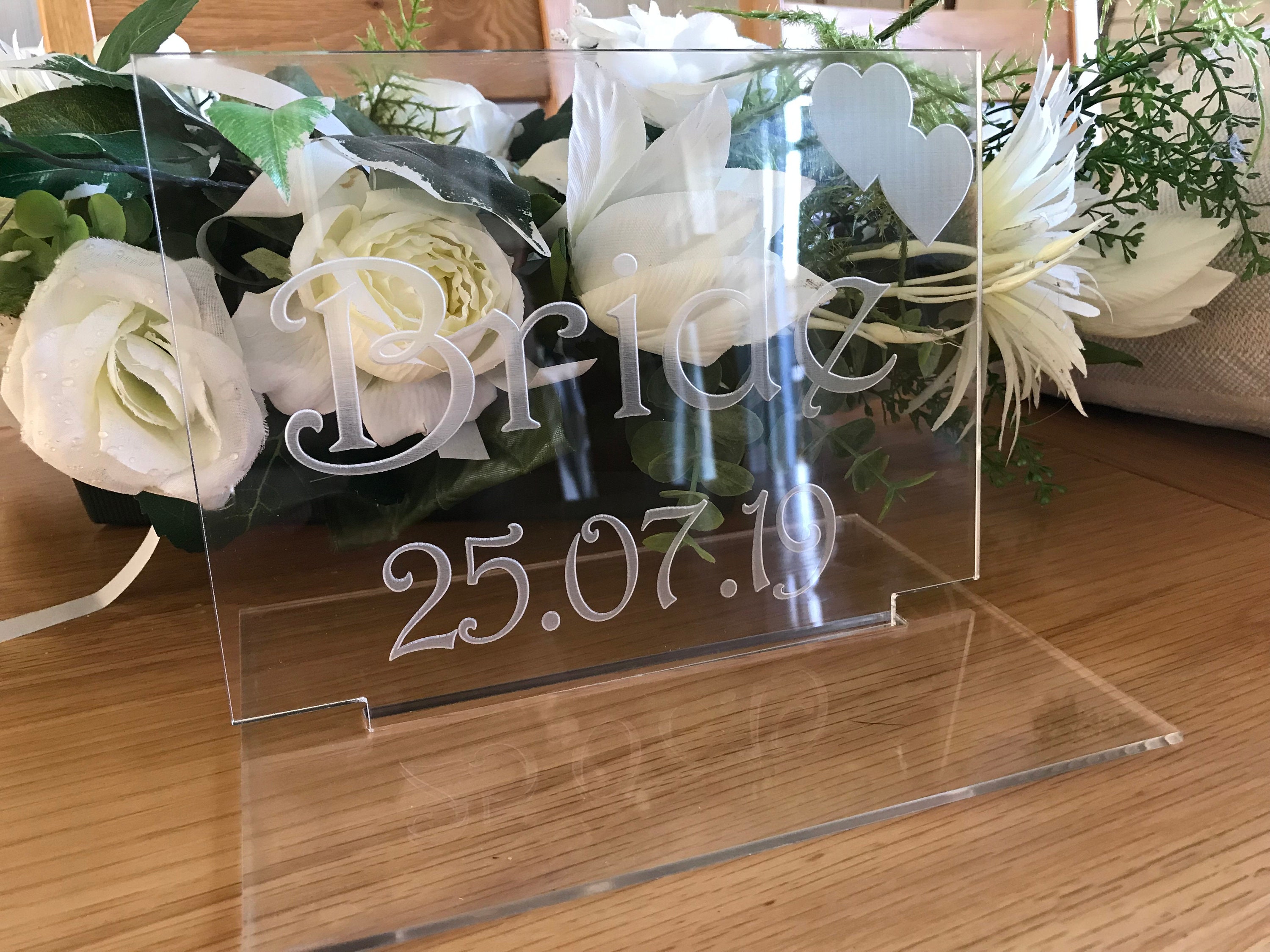 Acrylic Wedding Name Place setting Engraved Block | Etsy