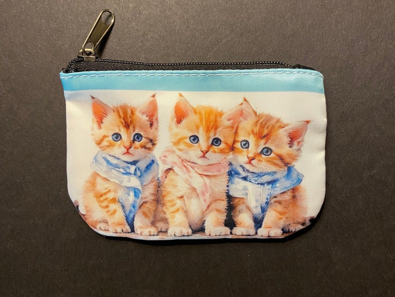 Coin Pouch Kittens Credit Card Photo Pouch Coinpursewallet Cat Coin ...