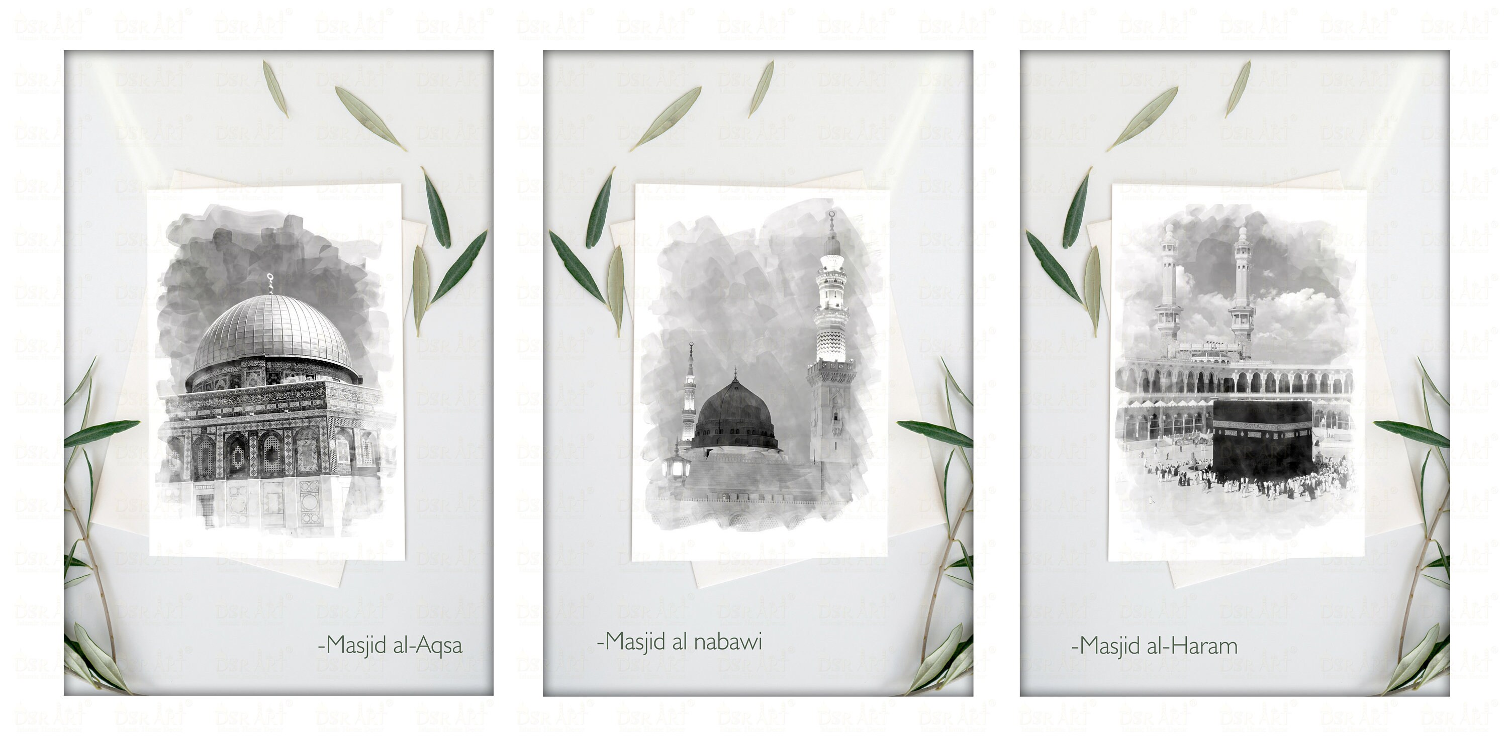 Makkah Madinah Masjide Aqsa Islamic Wall Decor Poster - Etsy