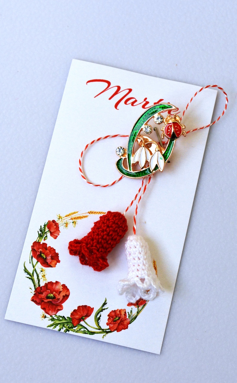 Braided Spring Martis Handmade Gift Amulet, Martisoare for Luck and ...