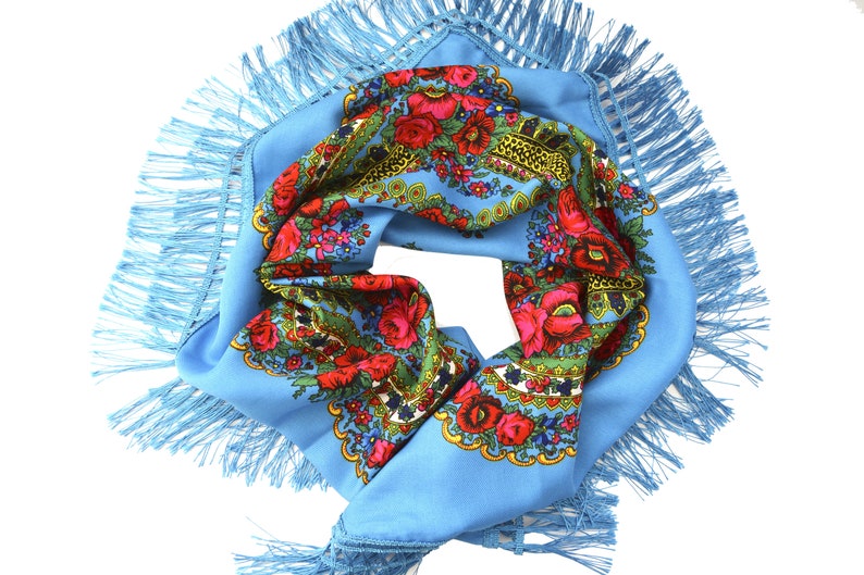 Mothers' Day Gift Ethnic Green Folk Scarf, Romania Moldova Shawl ...