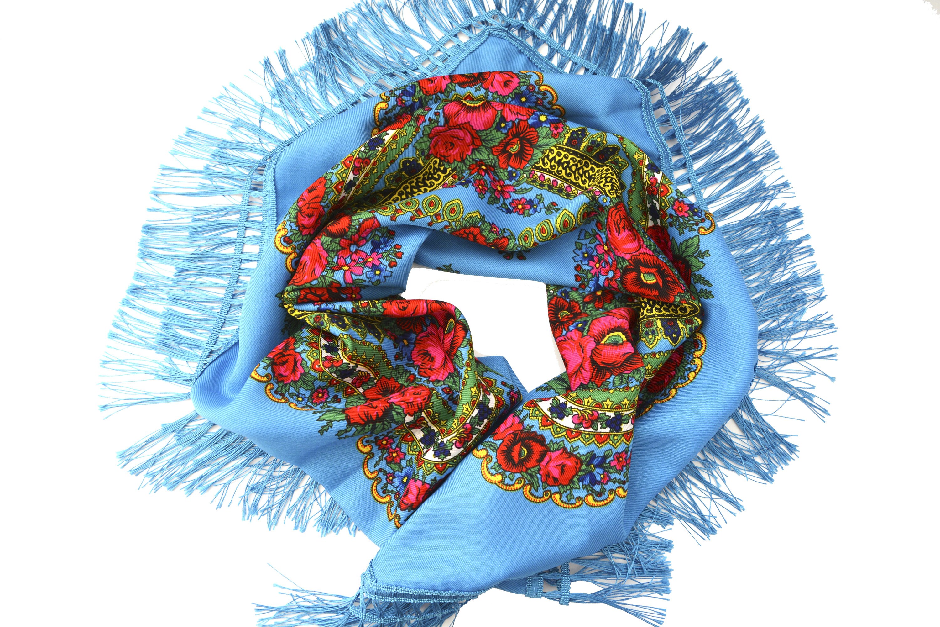 Gift for Mother's Day Green Traditional Romanian Shawl Scarf With Rose ...