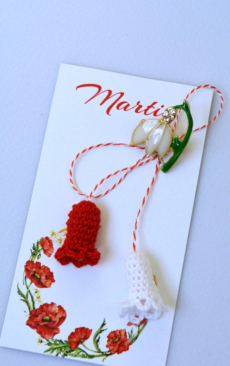 Braided Spring Martis Handmade Gift Amulet, Martisoare for Luck and ...