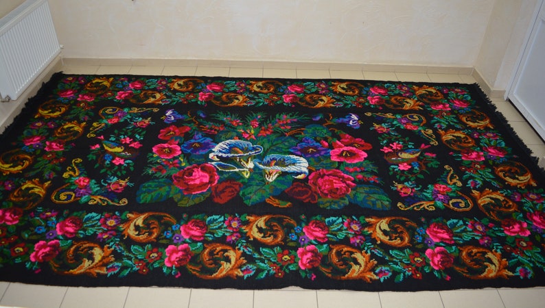 Moldova Floral Handwoven Rug Tapis Moldave Romanian Rug - Etsy