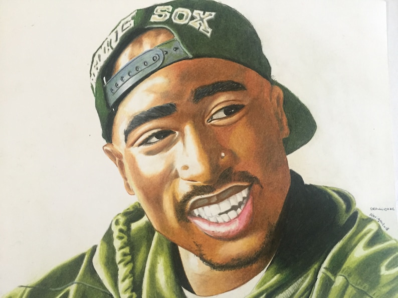 Tupac Shakur Realistic Portrait - Etsy