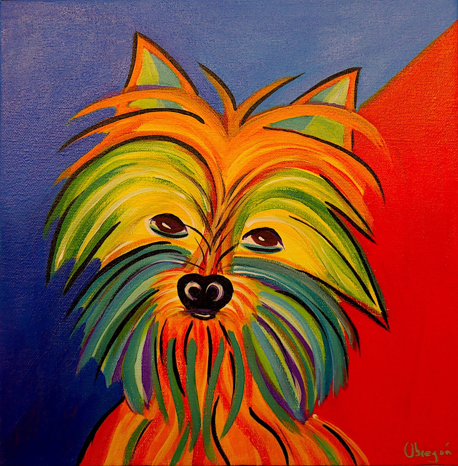 Custom Hand Painted Abstract Pet Portraits - Etsy New Zealand
