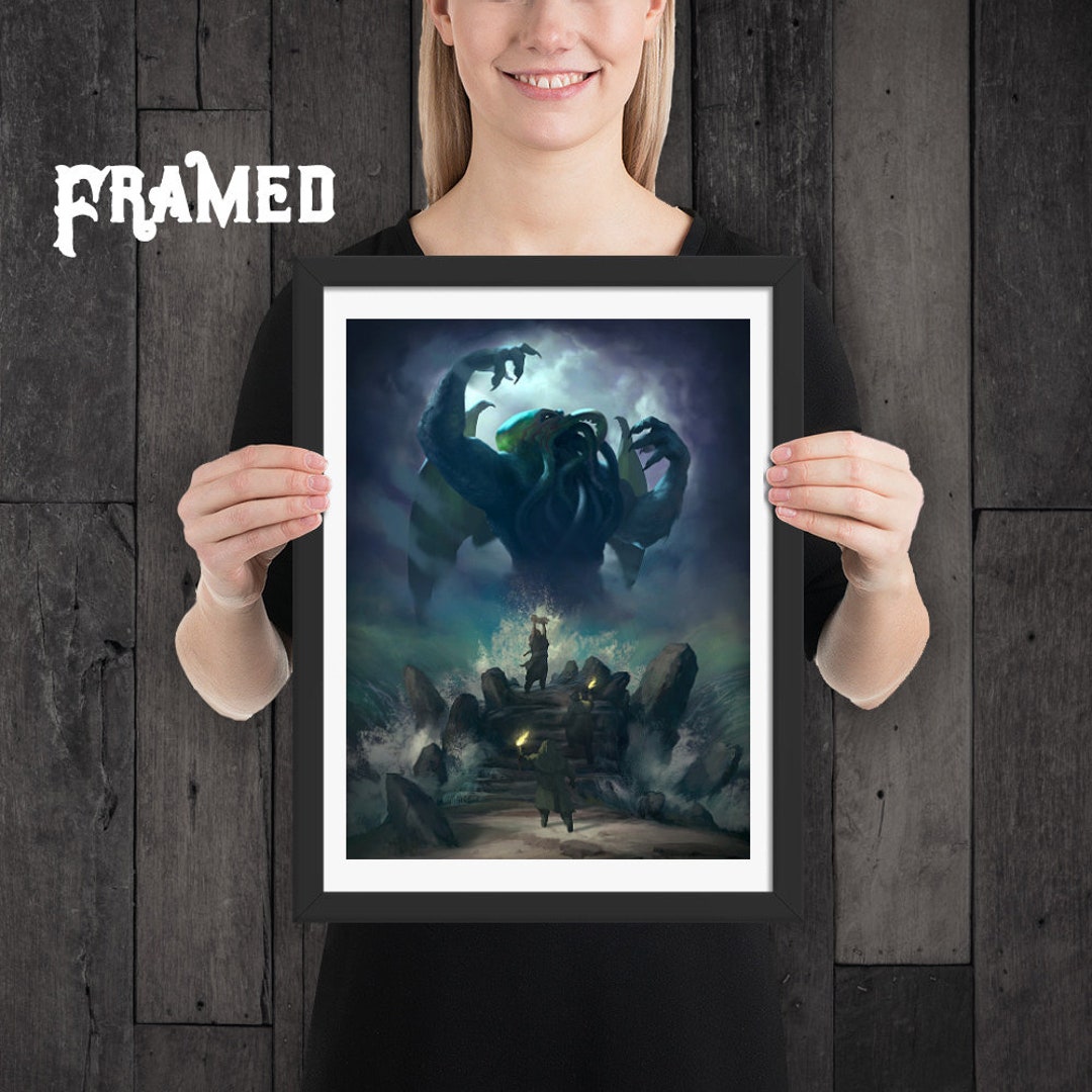 Framed Cthulhu Art - Lovecraft - Cthulhu Poster - Cthulhu Art Print ...