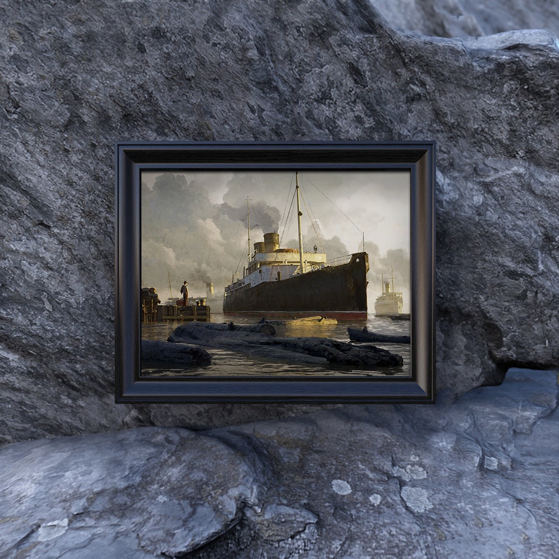 Old Ship Print Old Ship Poster Vintage Ship Painting - Etsy