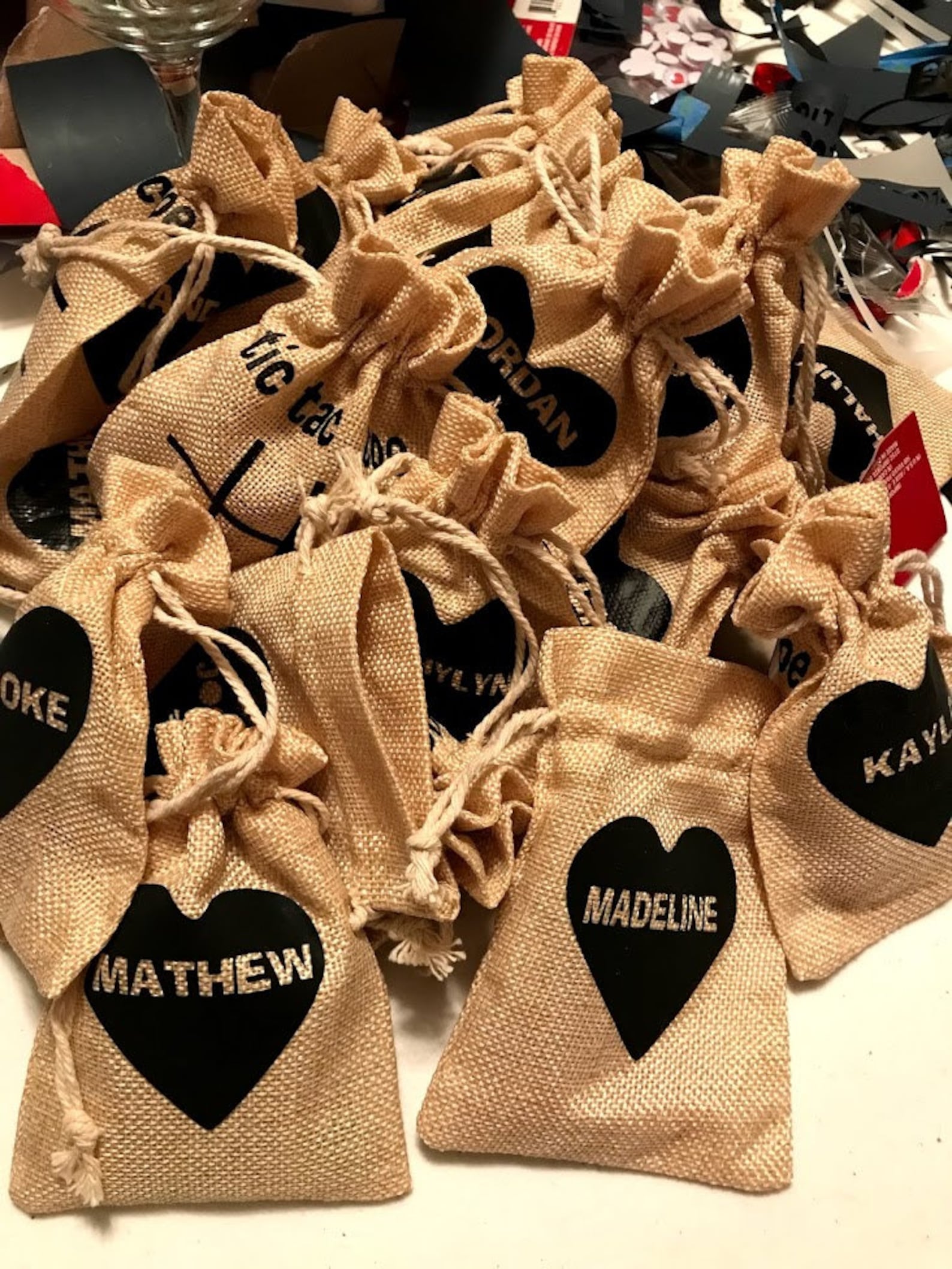 Mini Burlap Bags Custom Gift Bags Tic Tac Toe Bags Favor - Etsy