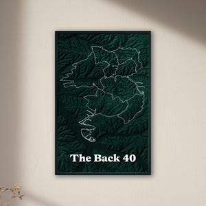 The Back 40 - Mountain Bike Trail Terrain Map Poster - Bella Vista ...
