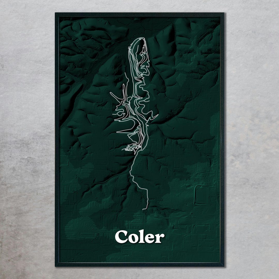 Coler Mountain Bike Preserve - Mountain Bike Trail Terrain Map Poster ...