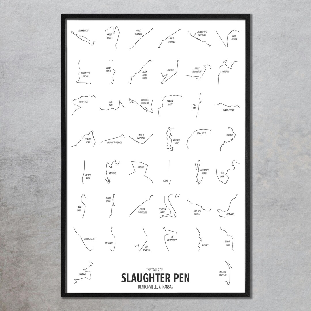 Trails of Slaughter Pen Mountain Bike Trail System Poster - Bentonville ...
