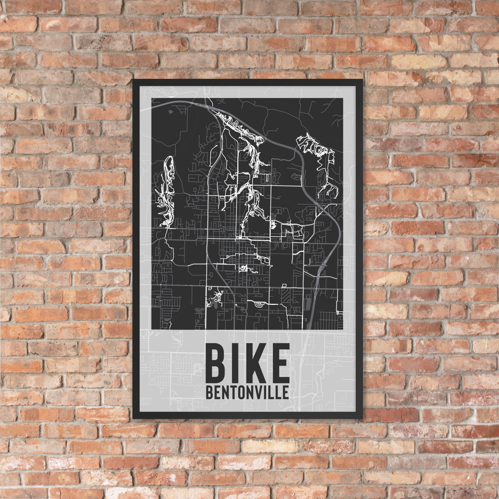 Bike Bentonville City Map With Mountain Bike Trails Poster - Etsy