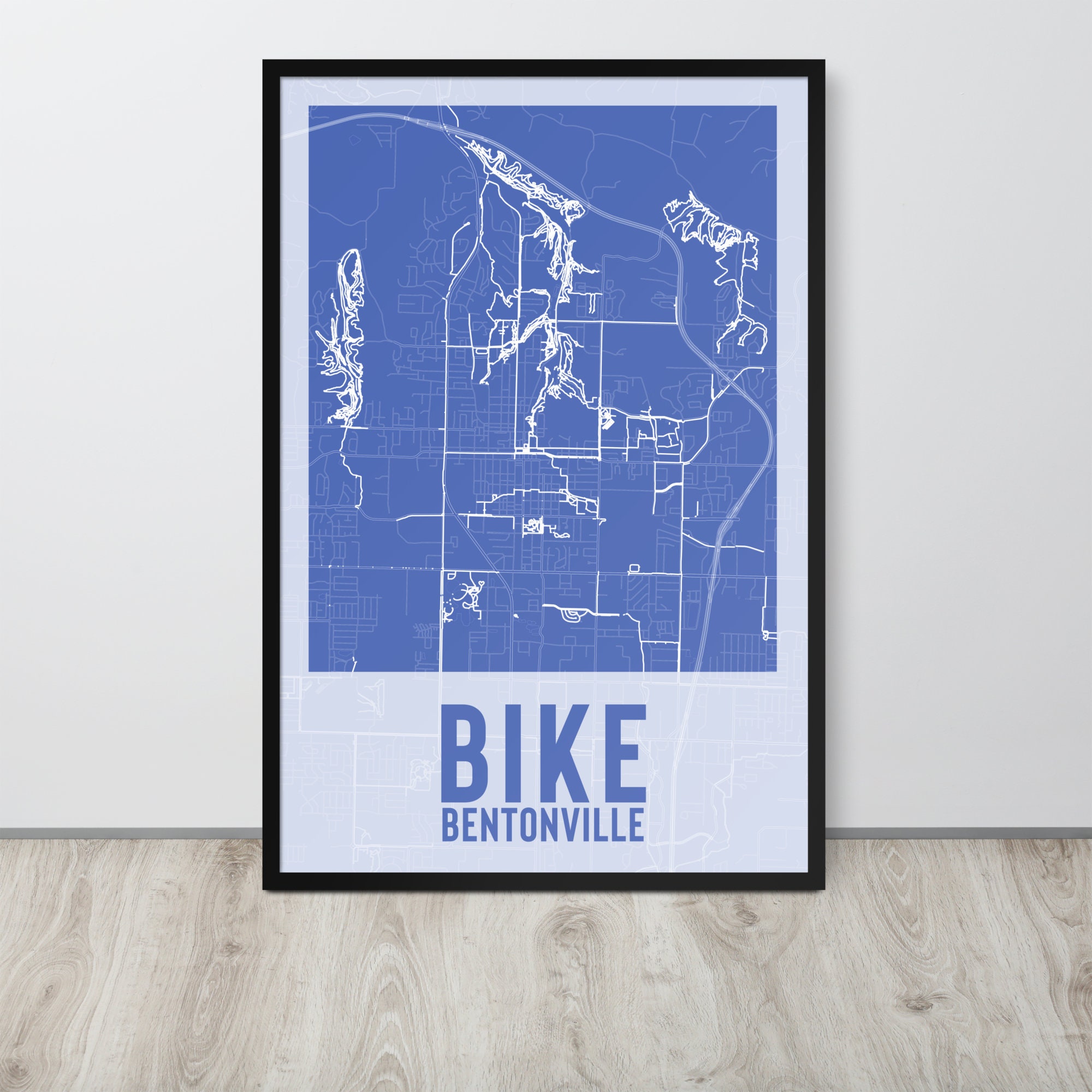 Bike Bentonville - City Map With Mountain Bike Trails Poster - Etsy