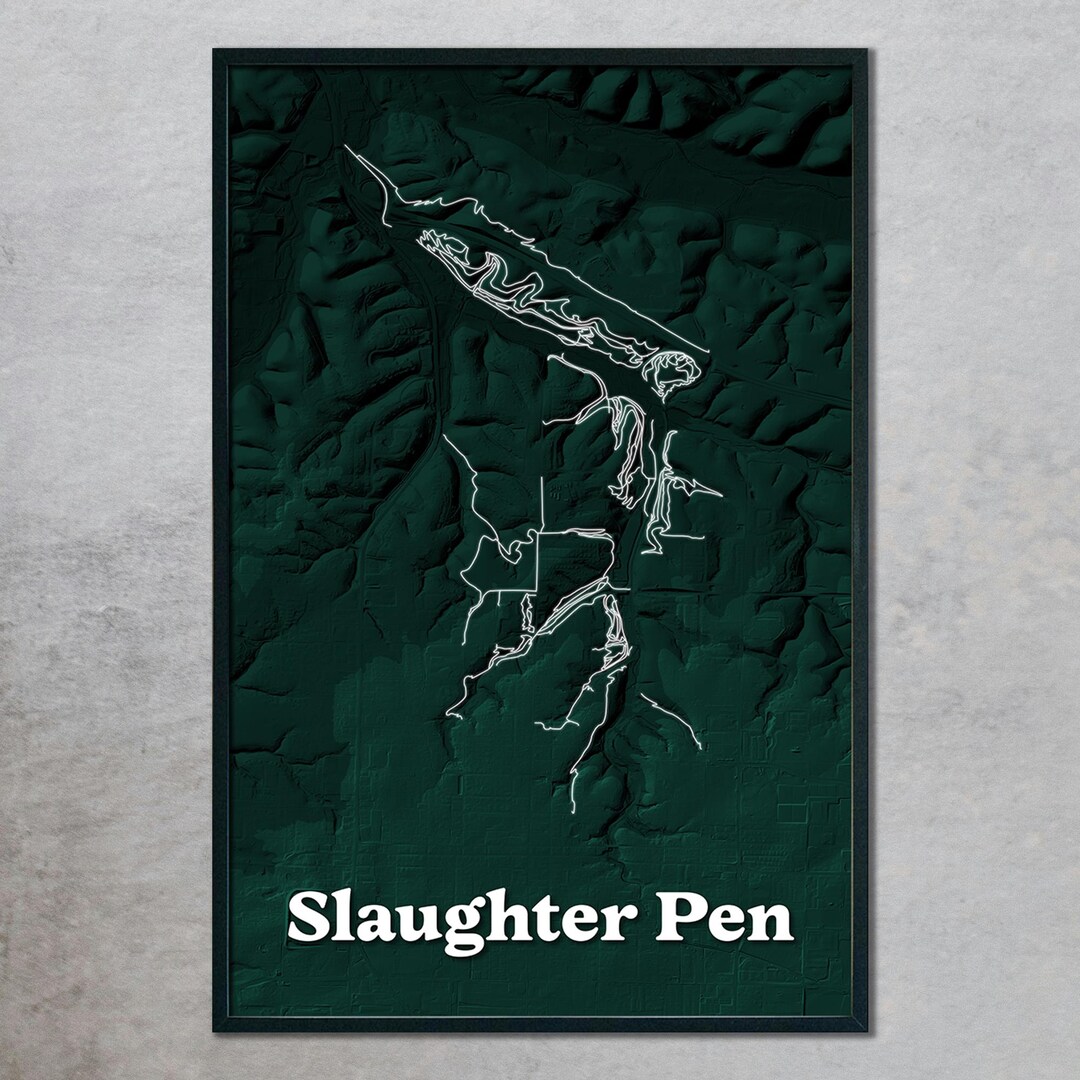 Slaughter Pen - Mountain Bike Trail Terrain Map Poster - Bentonville ...