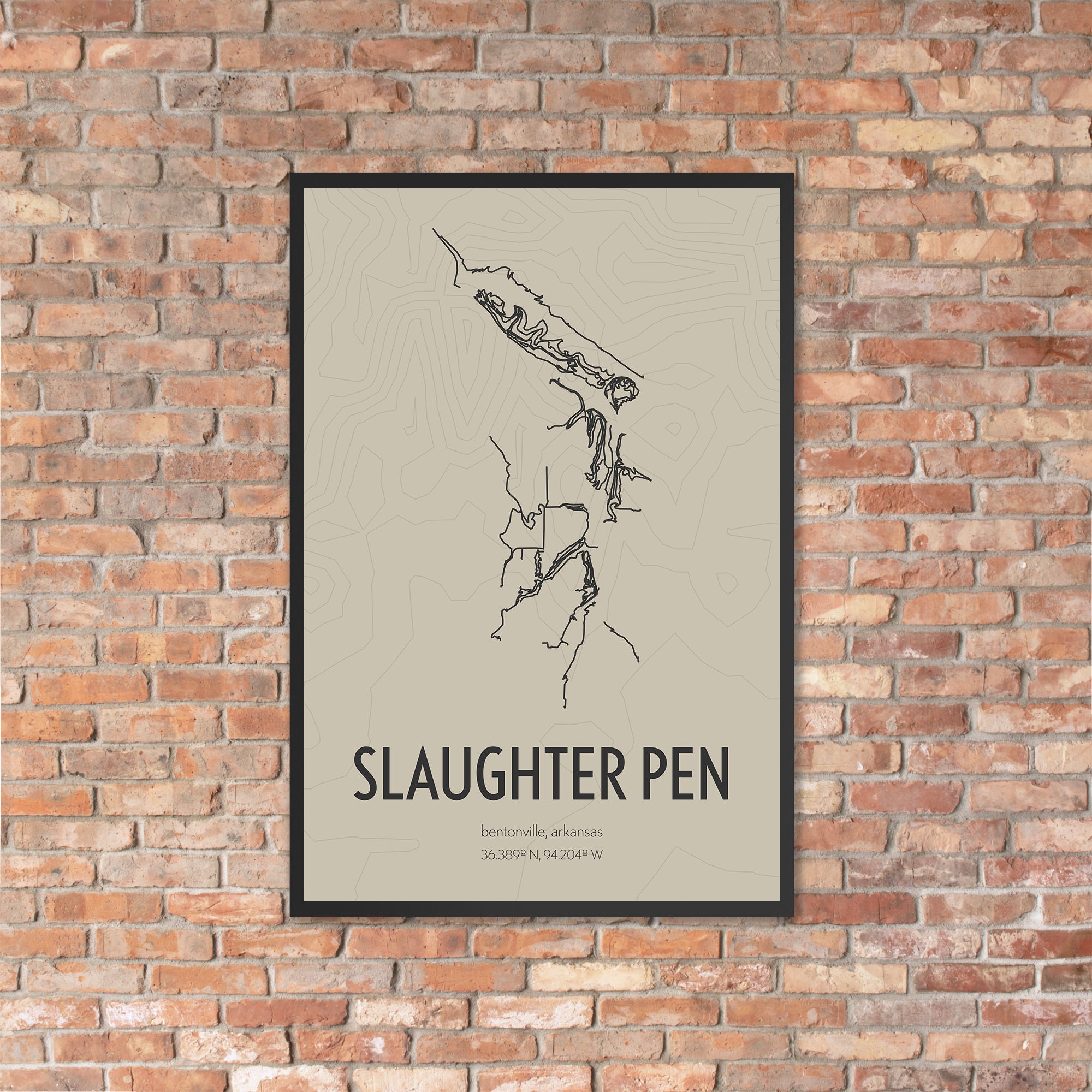 Slaughter Pen - Mountain Bike Trail System Map Poster - Bentonville ...