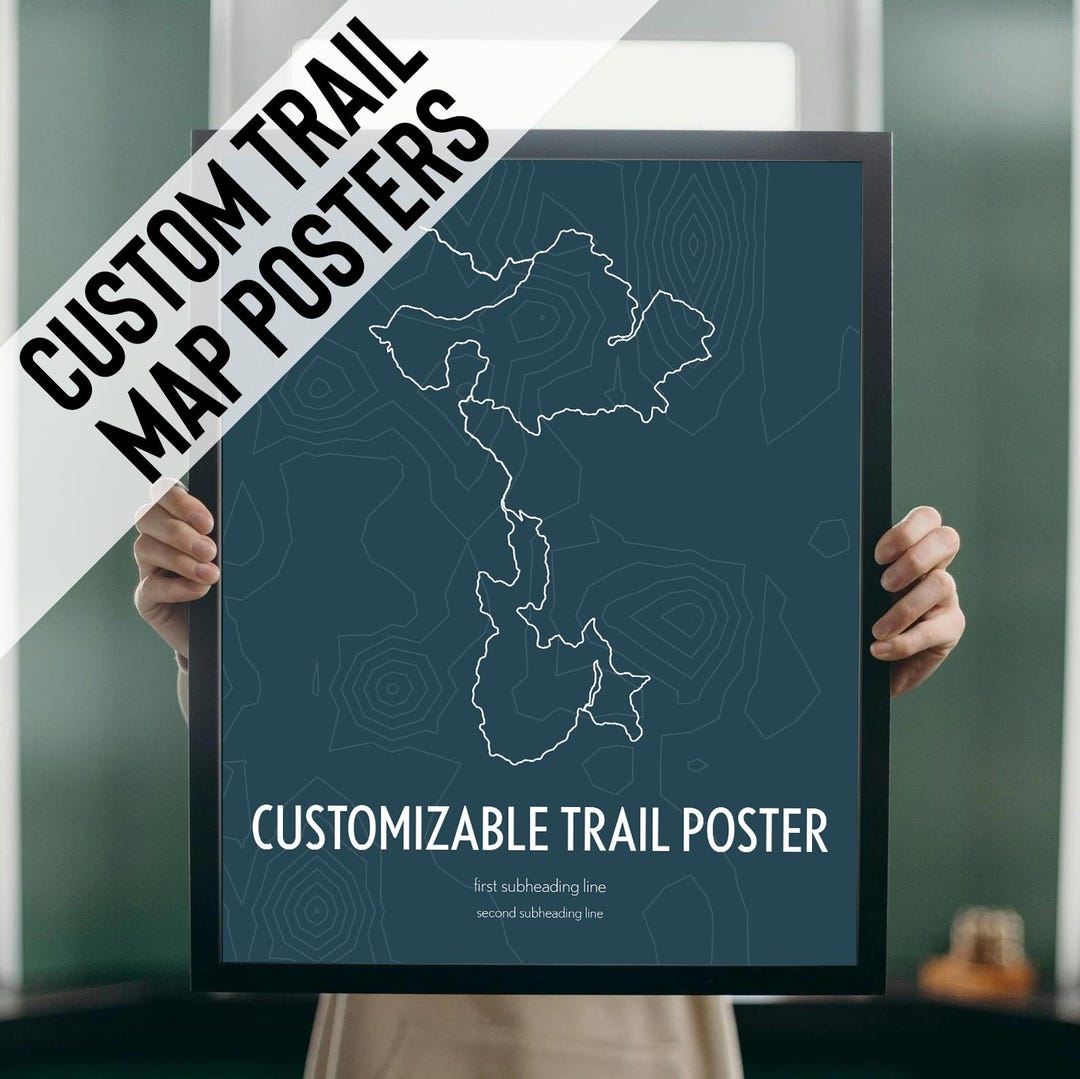 Custom Trail Map Poster – Mountain Biking, Hiking, Running, Cycling ...