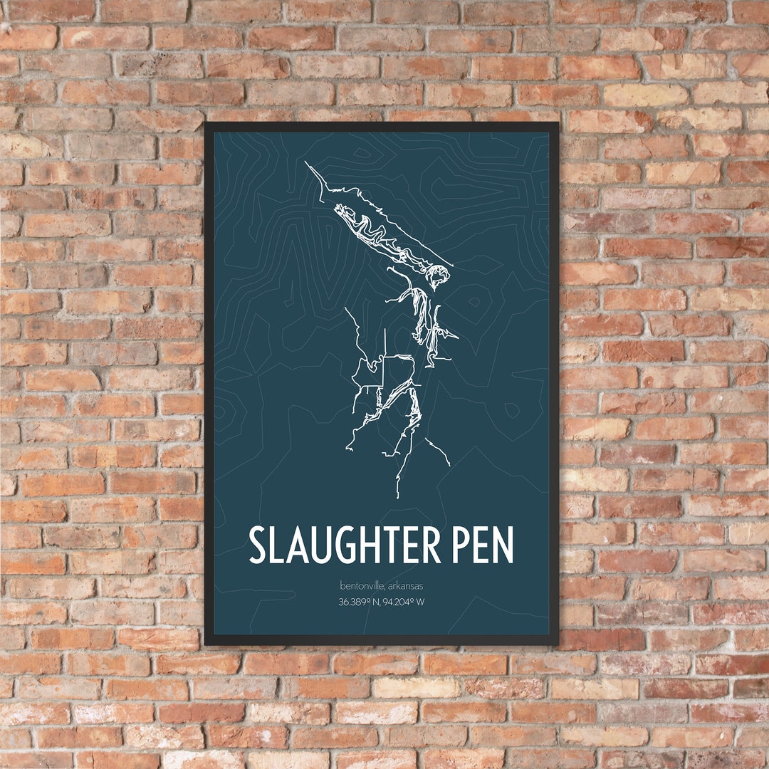 Slaughter Pen - Mountain Bike Trail System Map Poster - Bentonville ...