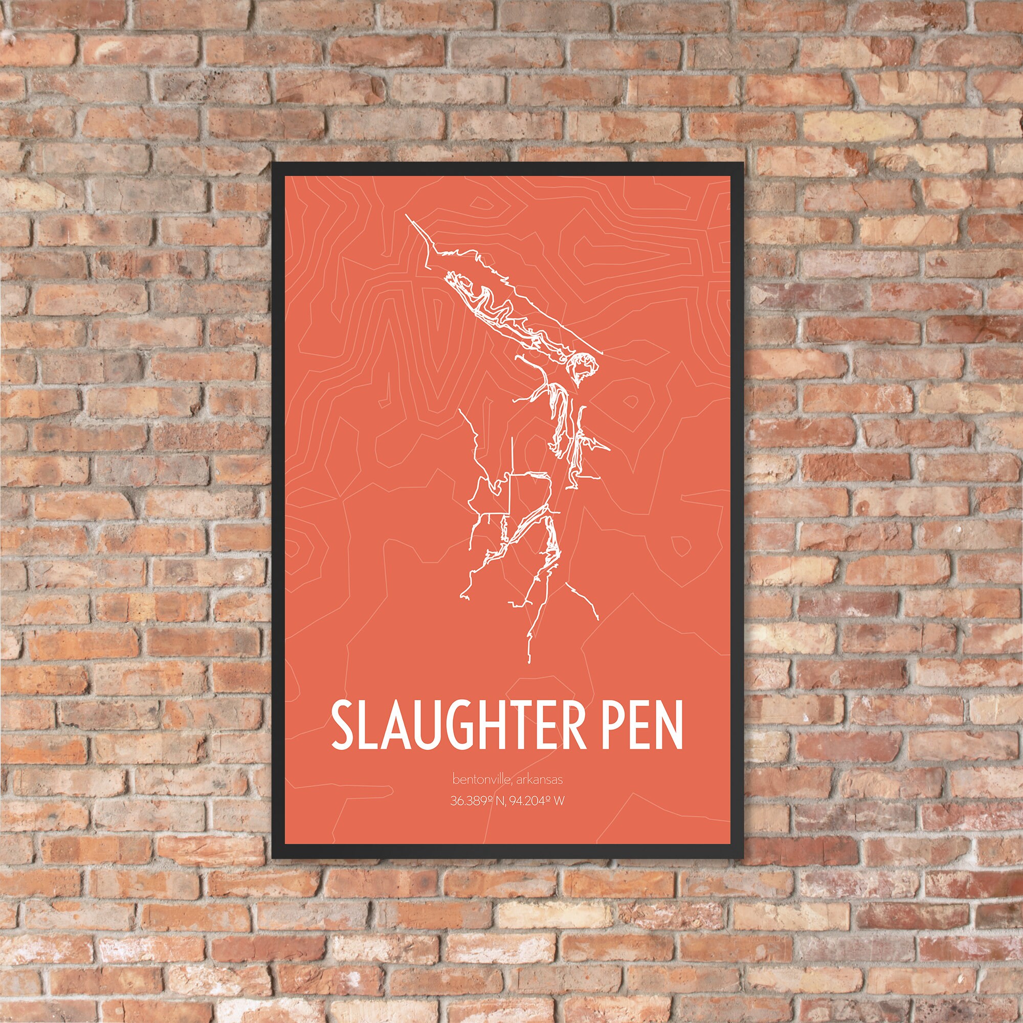 Slaughter Pen Mountain Bike Trail System Map Poster Bentonville ...