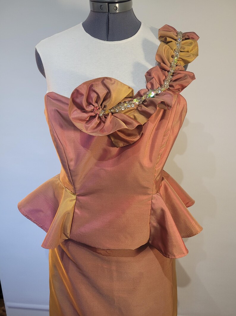 80s Peach Coral Prom Dress Bachelorette Costume Party Tacky Holiday ...