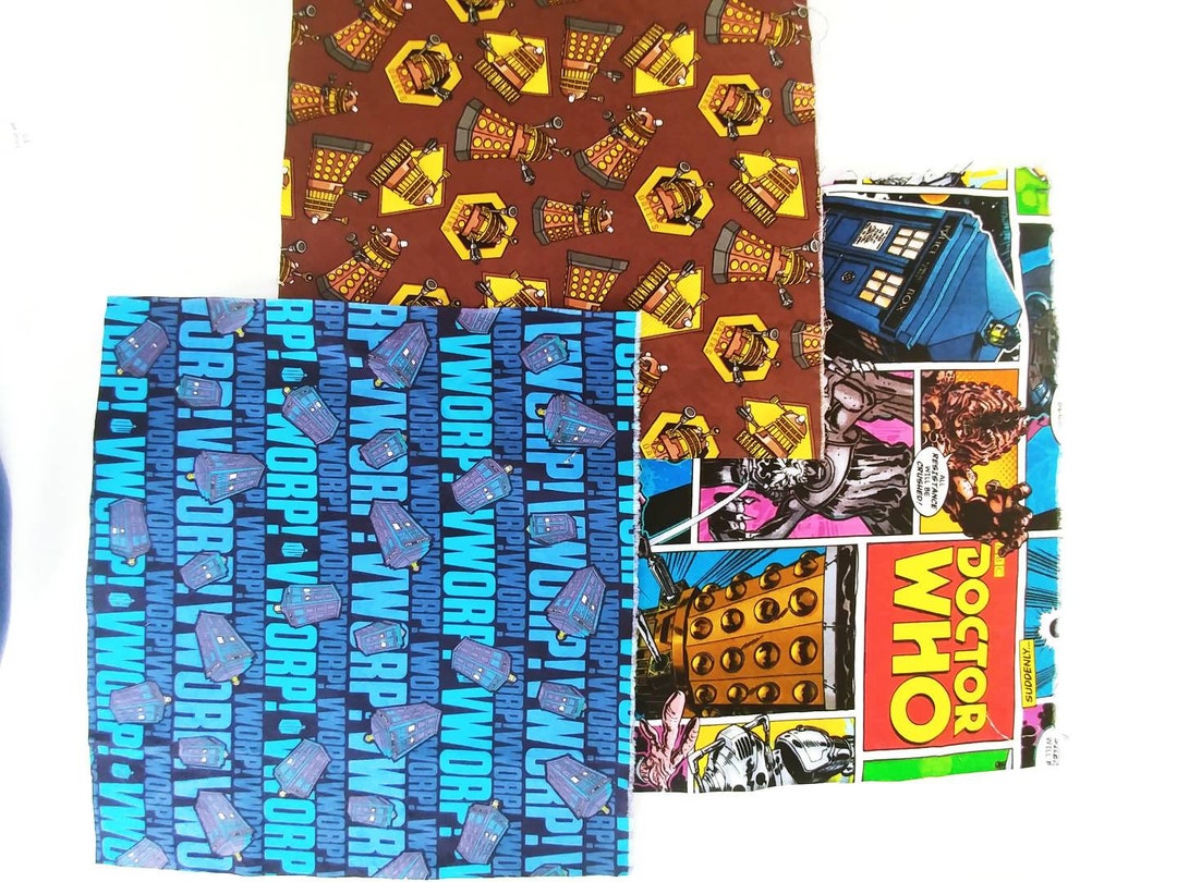 Doctor Who Print Fabrics --set of 3 Prints--free Shipping in Canada - Etsy