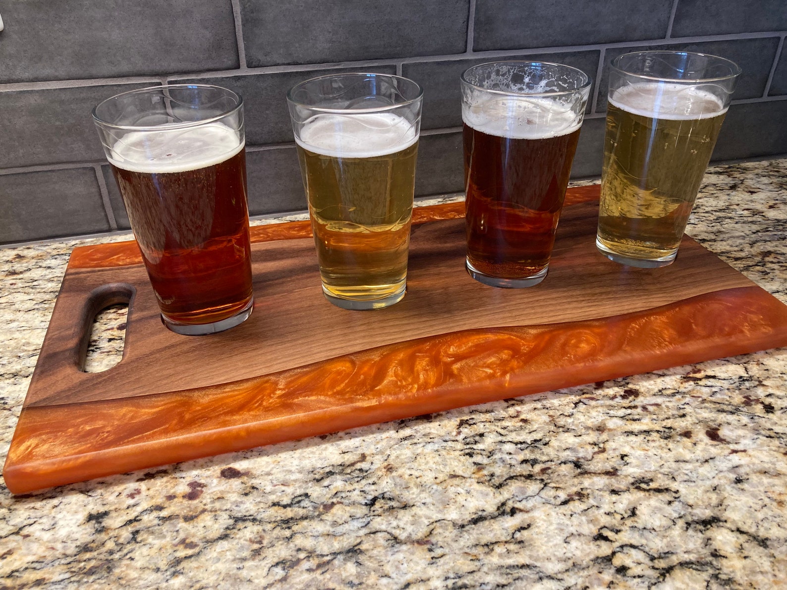 Walnut and Epoxy Beer Flight Boards,serving Tray, Resin, Handmade ...