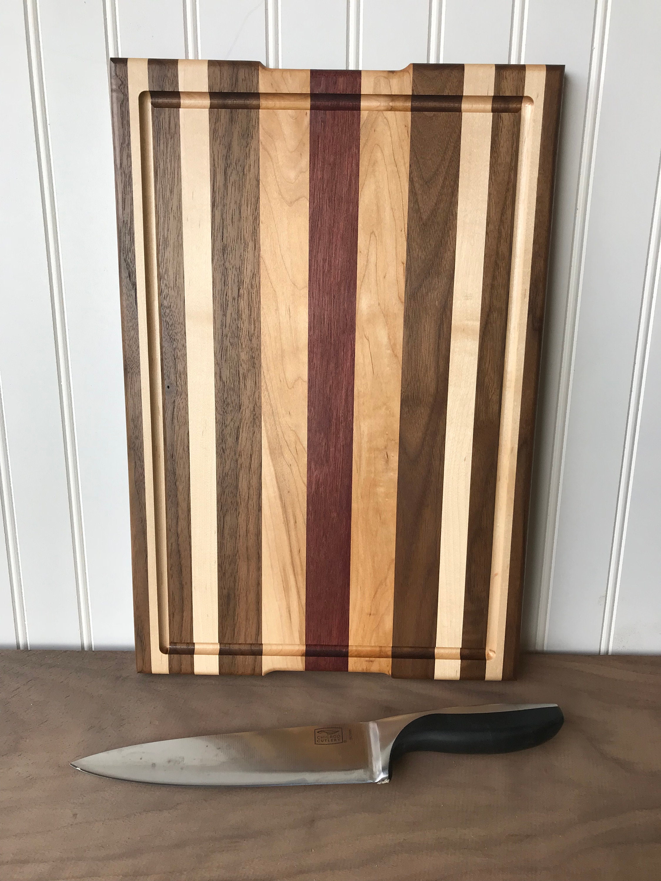Purpleheart, Walnut and Hard Maple Handmade, Exotic Wood Cutting Board ...