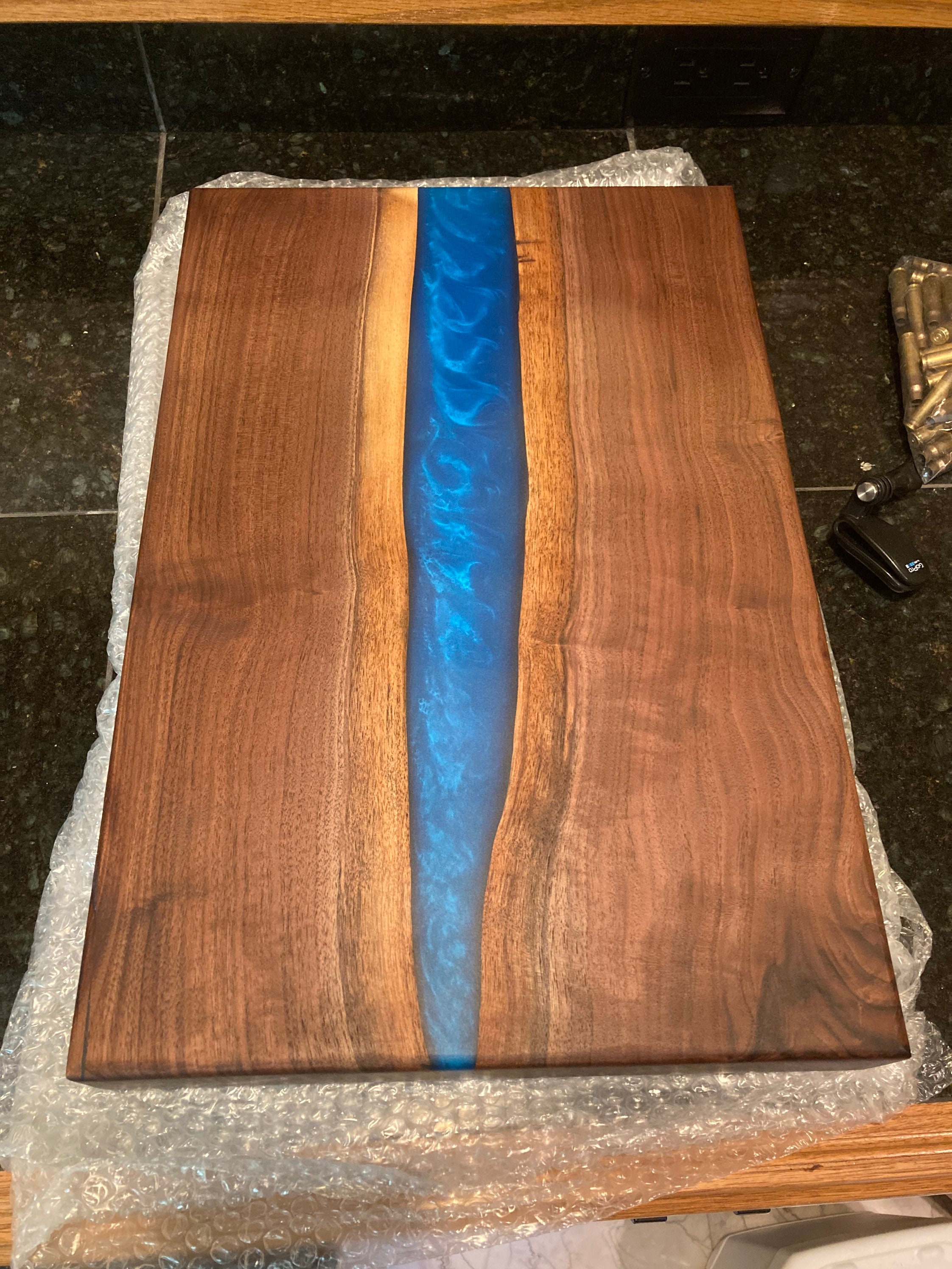 Walnut and Epoxy End Table Side Table Coffee Table River - Etsy