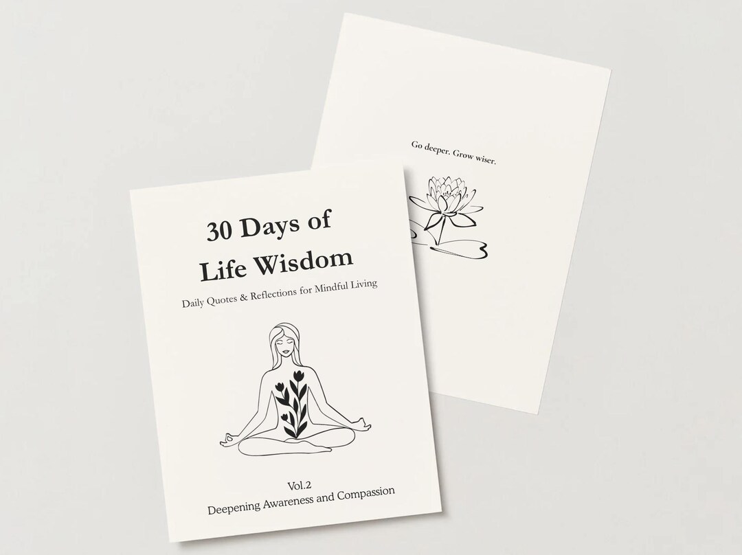 Mindfulness Journal 30 Days Life Wisdom Daily Quotes & Writing Prompts ...