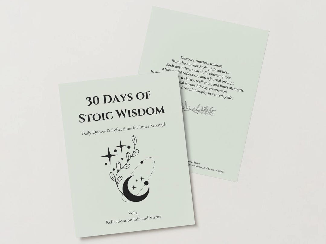 Stoicism Journal Printable PDF Vol 3 | 30-day Stoic Wisdom Workbook ...