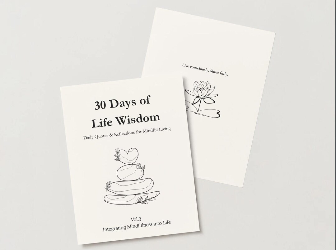 Mindfulness Journal 30 Days Life Wisdom Daily Quotes & Writing Prompts ...