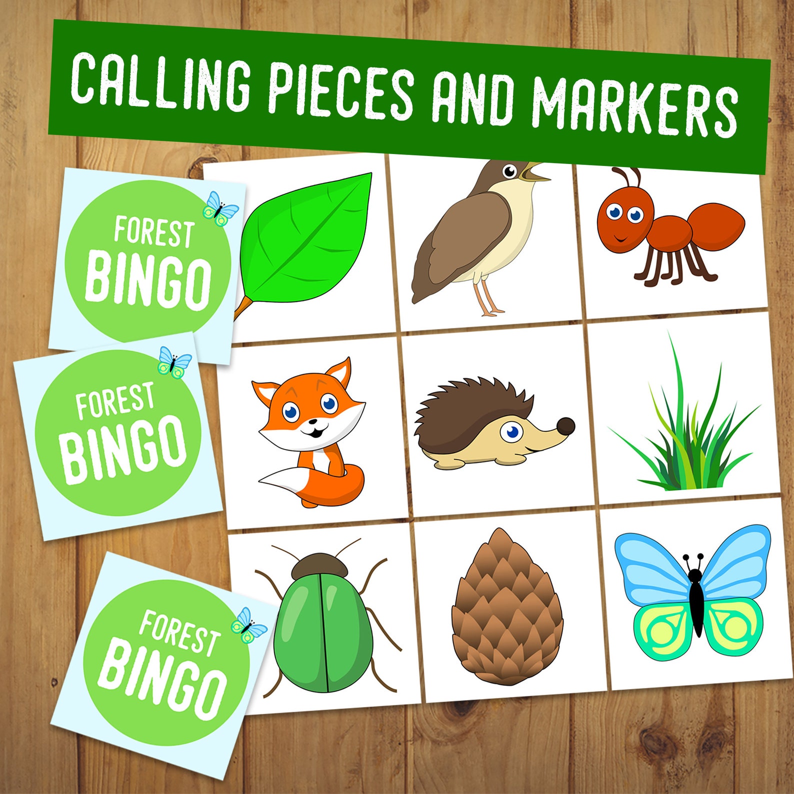 Forest Bingo Game 30 Bingo Cards Woodland Animals and | Etsy