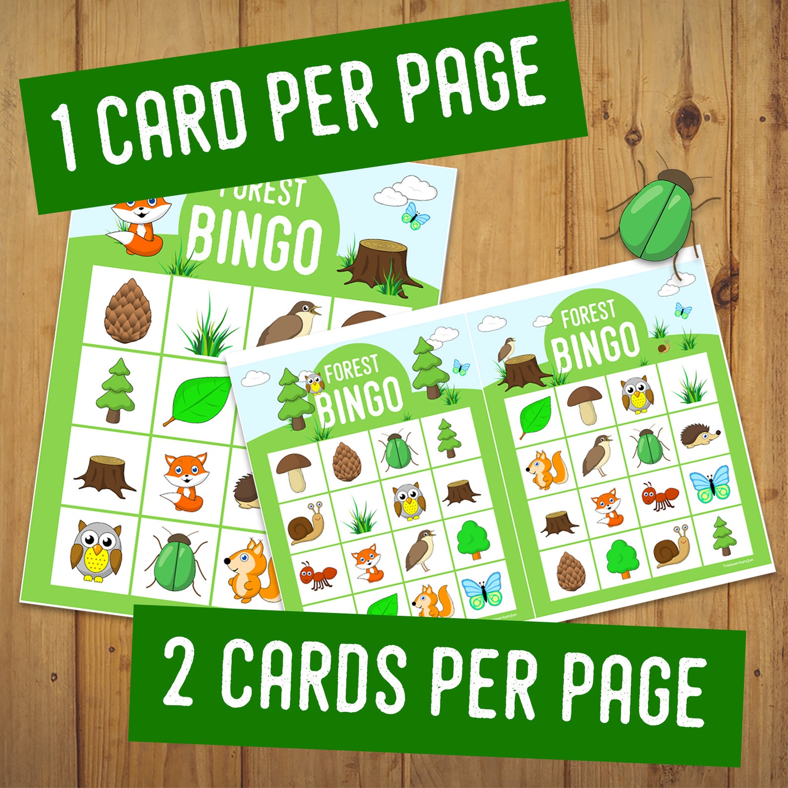 Forest Bingo Game 30 Bingo Cards Woodland Animals and | Etsy