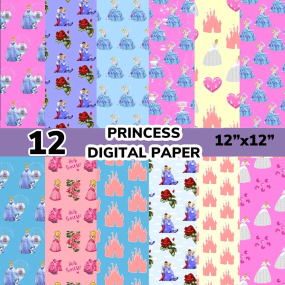 Princess Digital Paper Wall Paper Instant Downloads Digital | Etsy