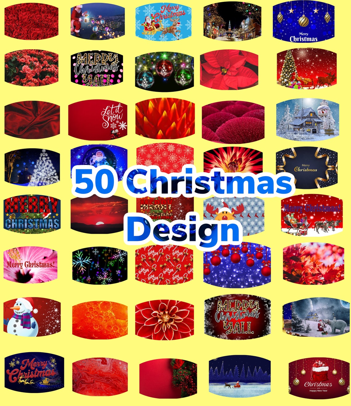 Christmas Face Mask Designs For Sublimation Etsy