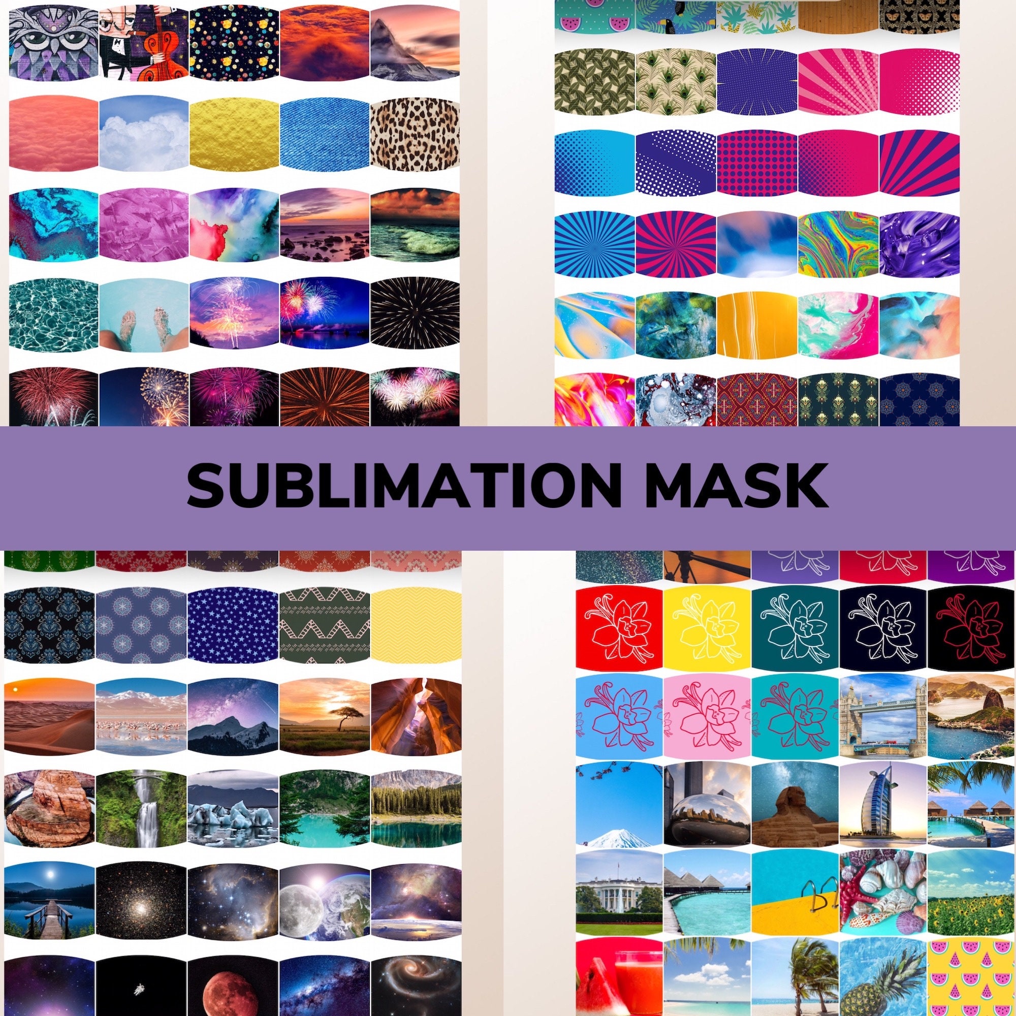 Sublimation Face Mask PNG Files - Etsy