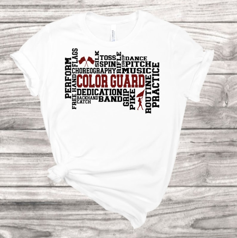 Color Guard Word Art T-shirt | Sports | Gift | Coach | Mascot - Etsy