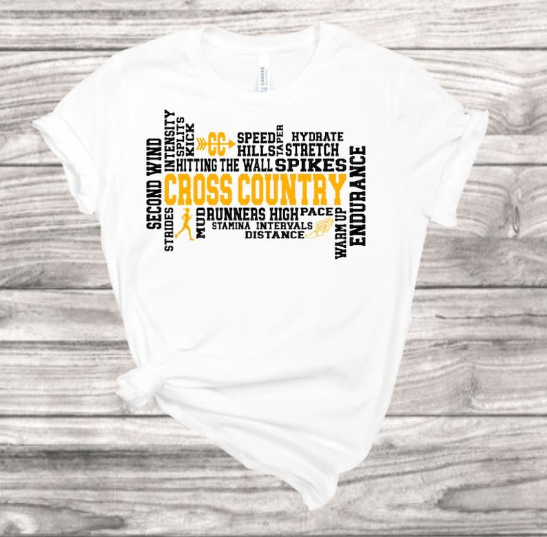 Cross Country Word Art T-shirt | (male or Female) | Sports | Gift ...